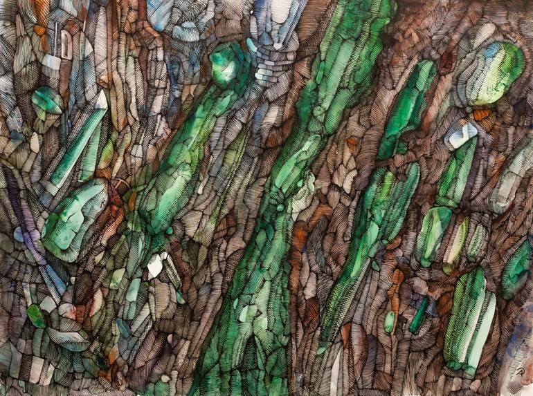 Emeralds Drawing by Dmitri Albert | Saatchi Art