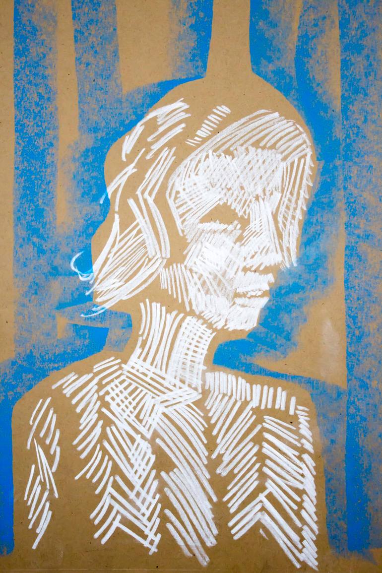 woman in chalk Drawing by Zachary Macphearson | Saatchi Art