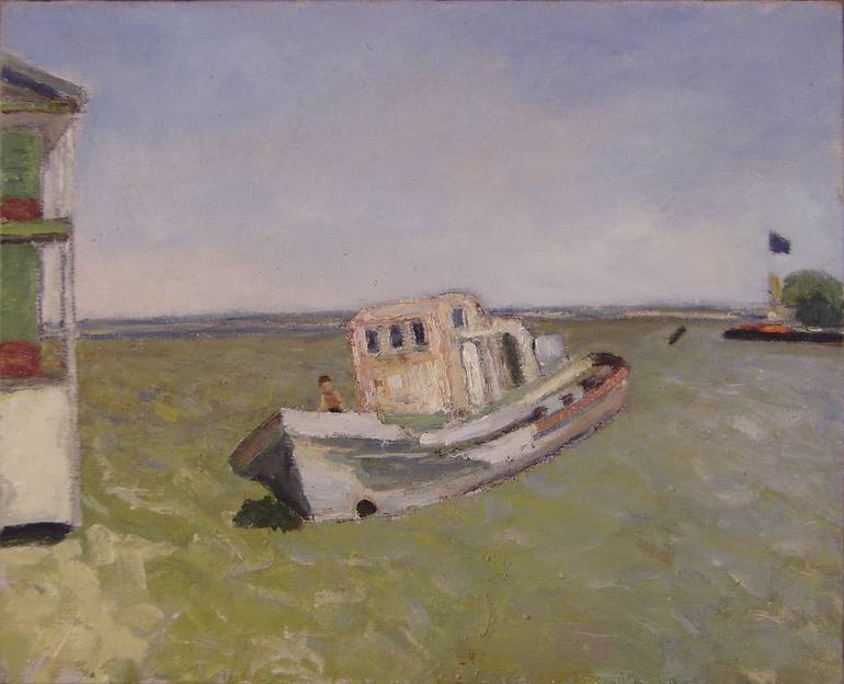 Old boat Painting by Peter Popovsky | Saatchi Art