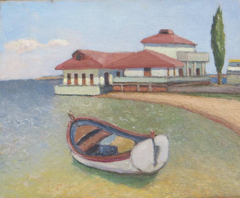 A boat station Painting by Peter Popovsky | Saatchi Art