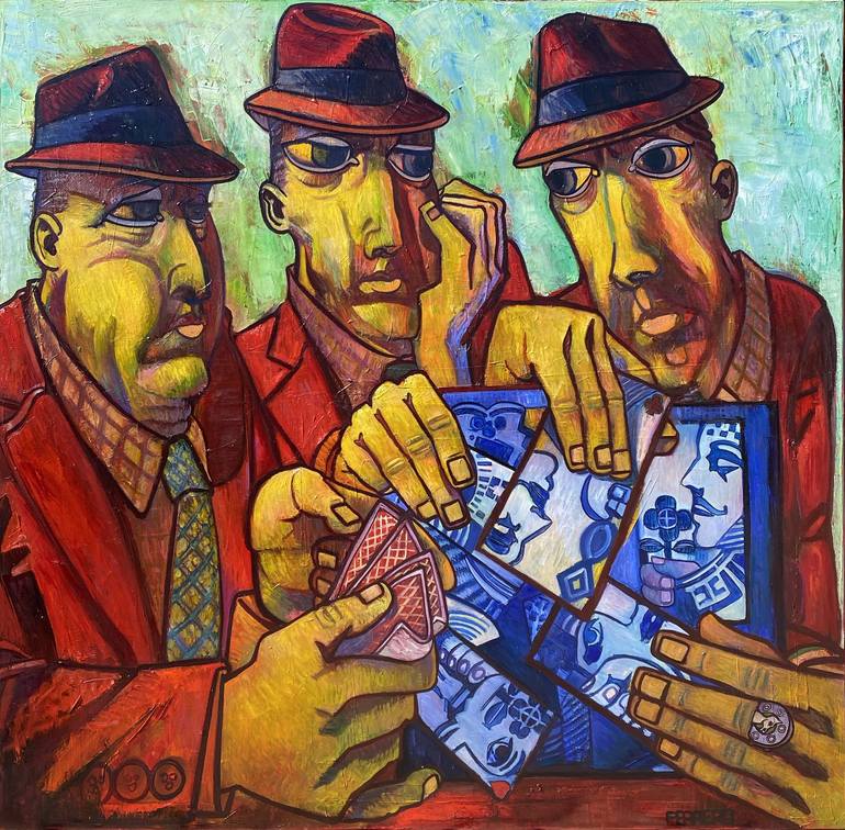 POKER FACES Painting by Marc Ferrero | Saatchi Art