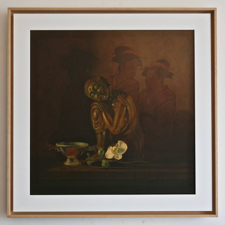 Gentle Buddha Painting by nick young | Saatchi Art