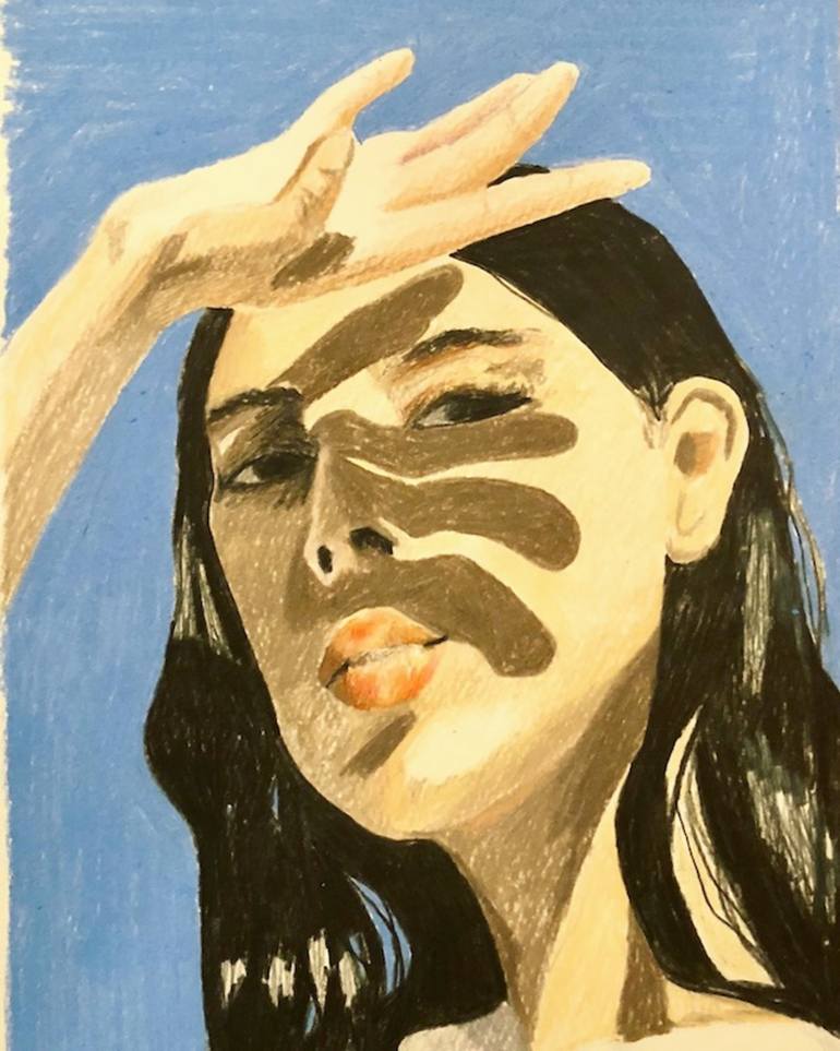 Sunbathing Drawing by Faustine Badrichani | Saatchi Art