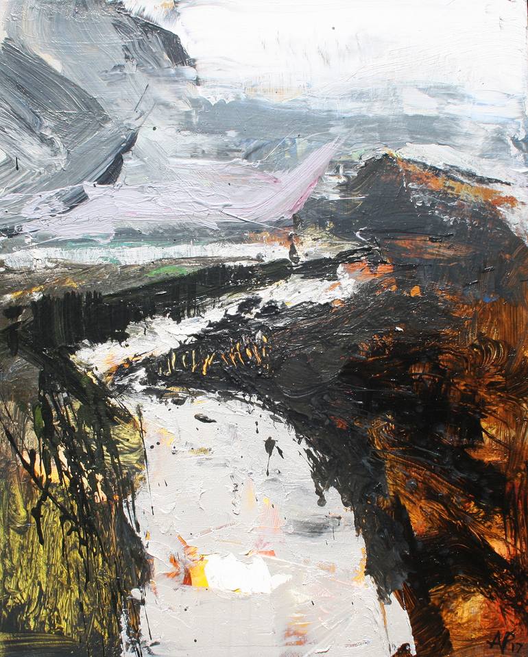 River Amble from Trewornan Bridge. Morning. Painting by Andrew Palmer ...