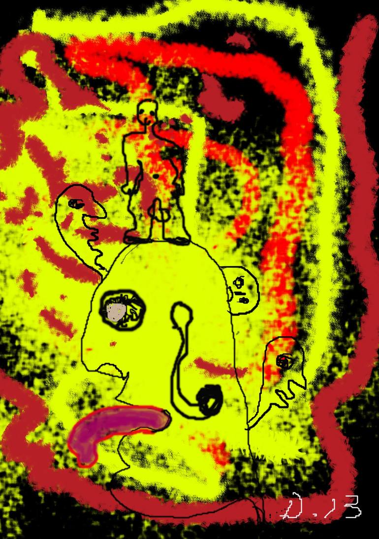 BADLY PARASITED MIND.ND. Drawing by Didier Hanson | Saatchi Art