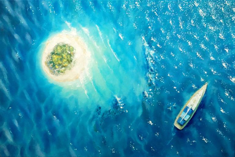 'Blue Lagoon' Painting by Scott Mclachlan | Saatchi Art United Kingdom