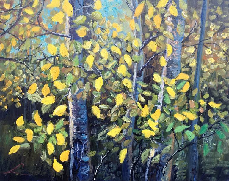 Forest scene Painting by Elena Sokolova | Saatchi Art