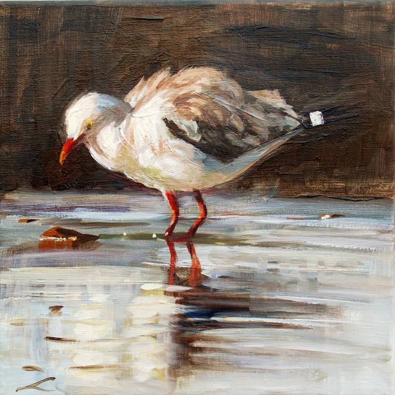 Jonathan Seagull Painting by Elena Sokolova | Saatchi Art