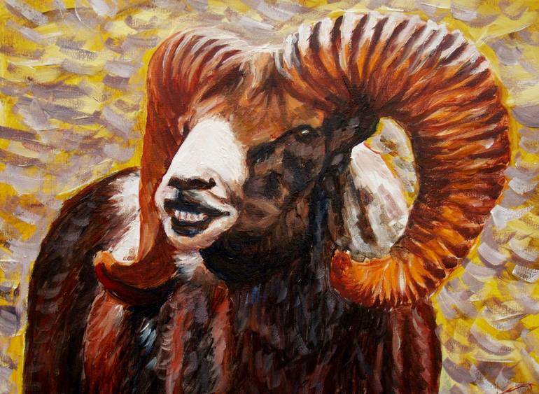 Argali Painting by Elena Sokolova | Saatchi Art