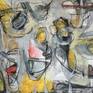 Dialog N1 in gray and yellow. Painting by Michael Ioffe | Saatchi Art