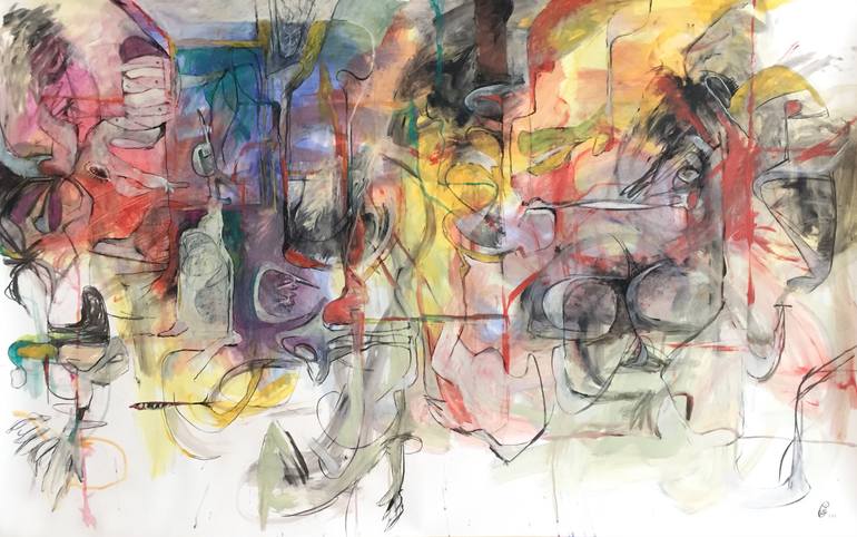 Abstract landscape N5. Organically structured Painting by Michael Ioffe ...