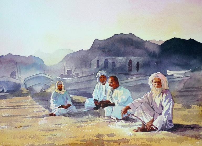 Old Friends, Oman Painting by Alan Reed | Saatchi Art