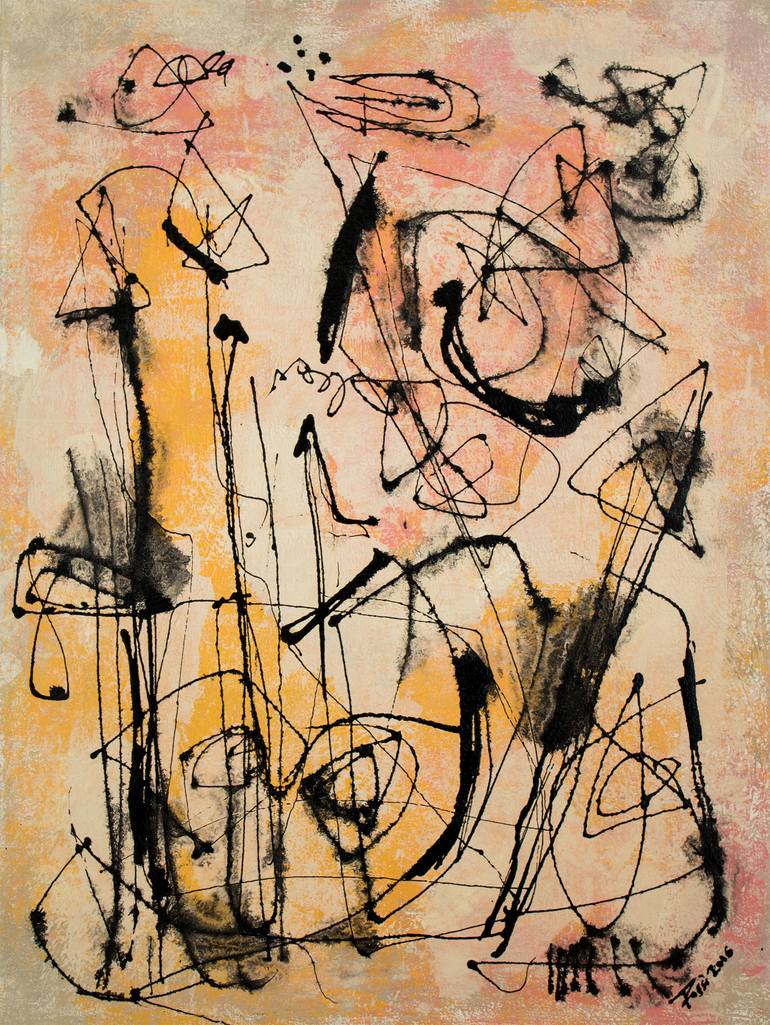 Composition in one line Painting by Rossen Ianev | Saatchi Art