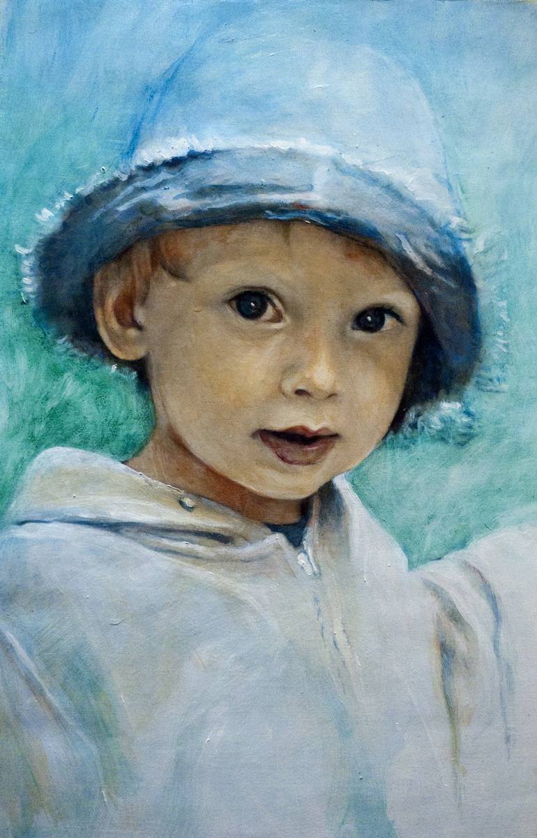 Blue Hat (Sold) Painting by Yaro Zajac-Przybylski | Saatchi Art