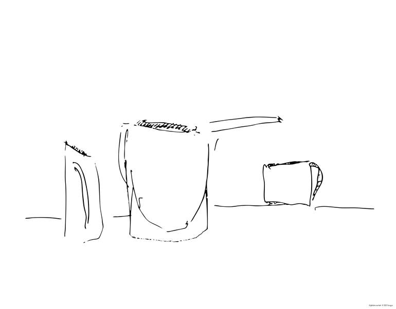 Cafetière au lait Drawing by ItD Images | Saatchi Art