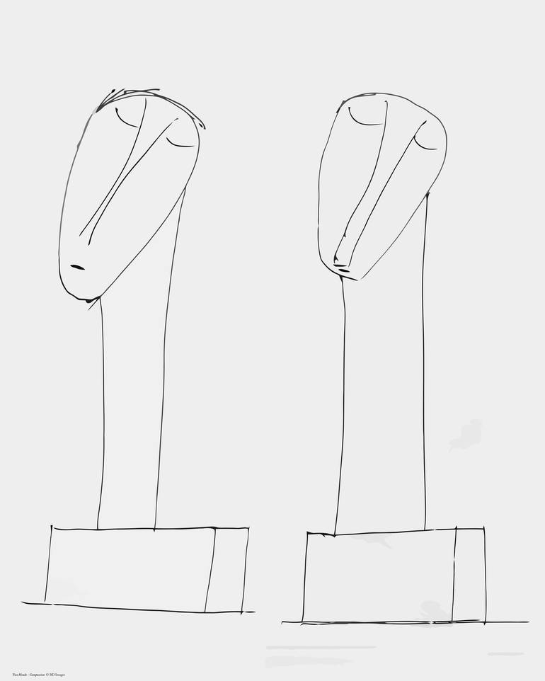 Two Heads - Compassion Drawing by ItD Images | Saatchi Art