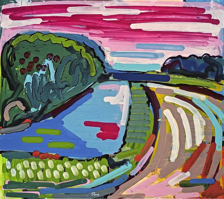 Oak Island On A Hot Day Painting by David Trowbridge | Saatchi Art