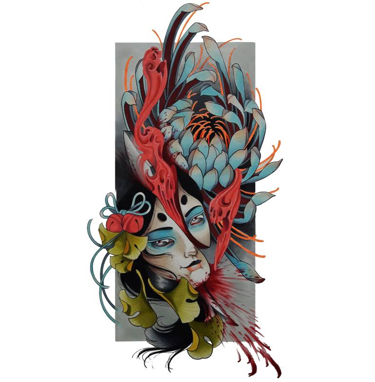 geisha project Drawing by Tatiana Ramacogi | Saatchi Art