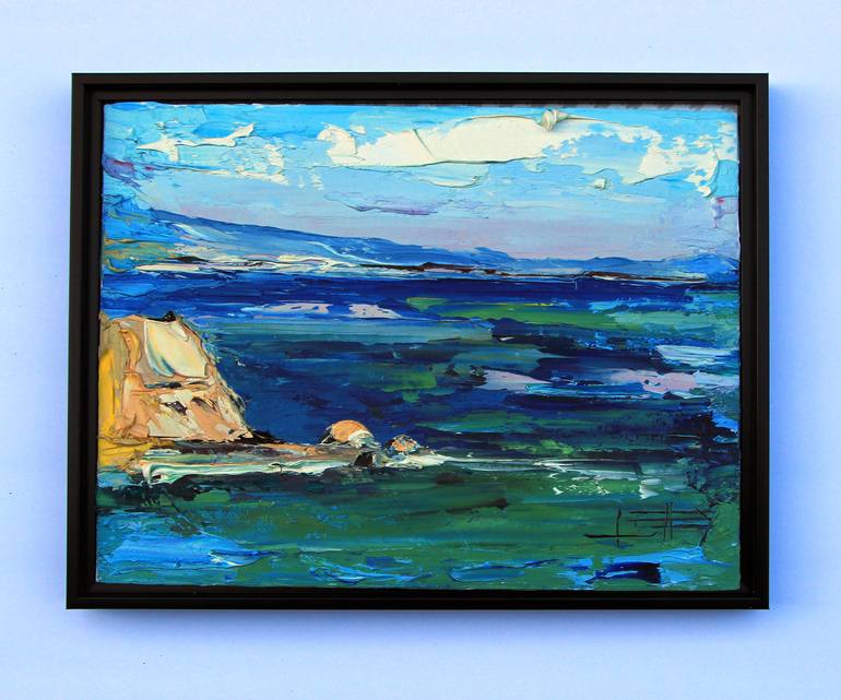 A day at Pleasure Point Painting by Lisa Elley | Saatchi Art