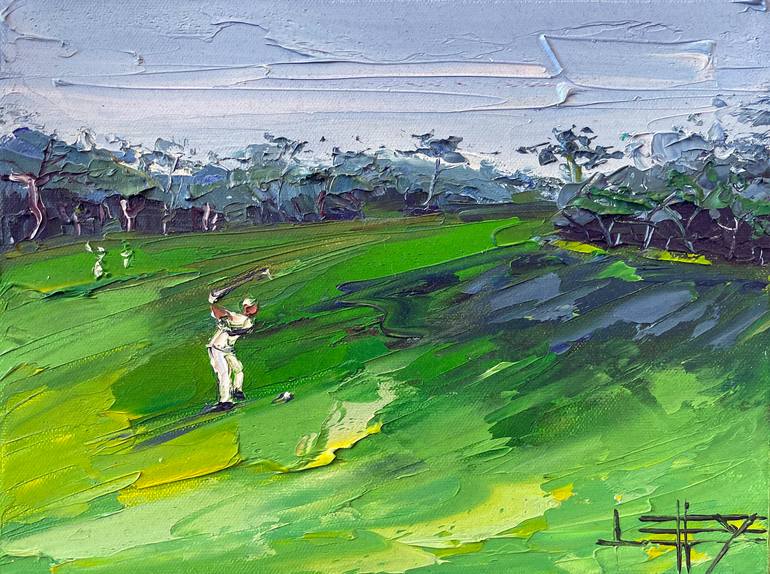 Pebble Beach Golf Links - Golf Course Painting by Lisa Elley | Saatchi Art