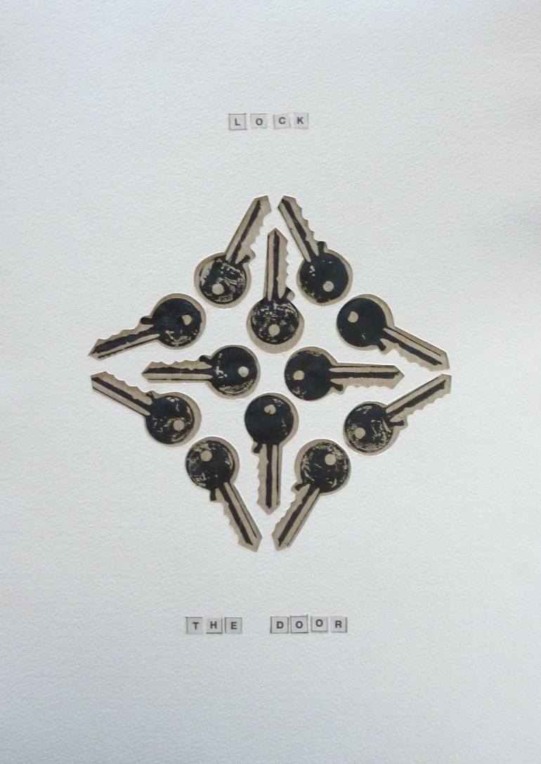 Lock the door - OCD Collage by laura dewey | Saatchi Art