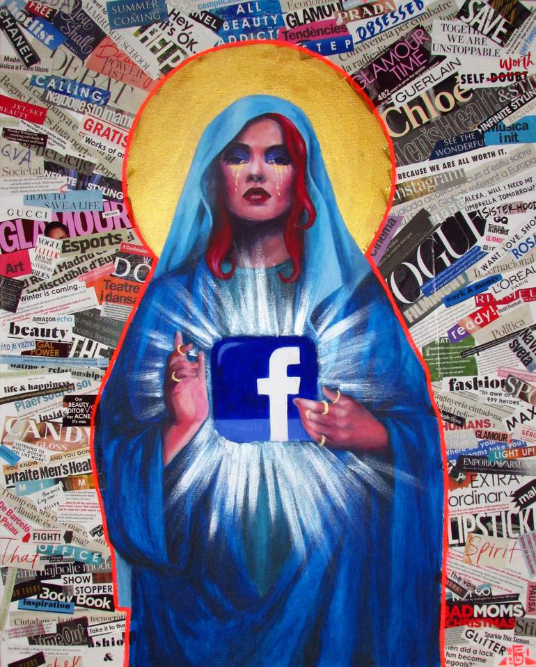 Holy Facebook Painting by Kateryna Bortsova | Saatchi Art