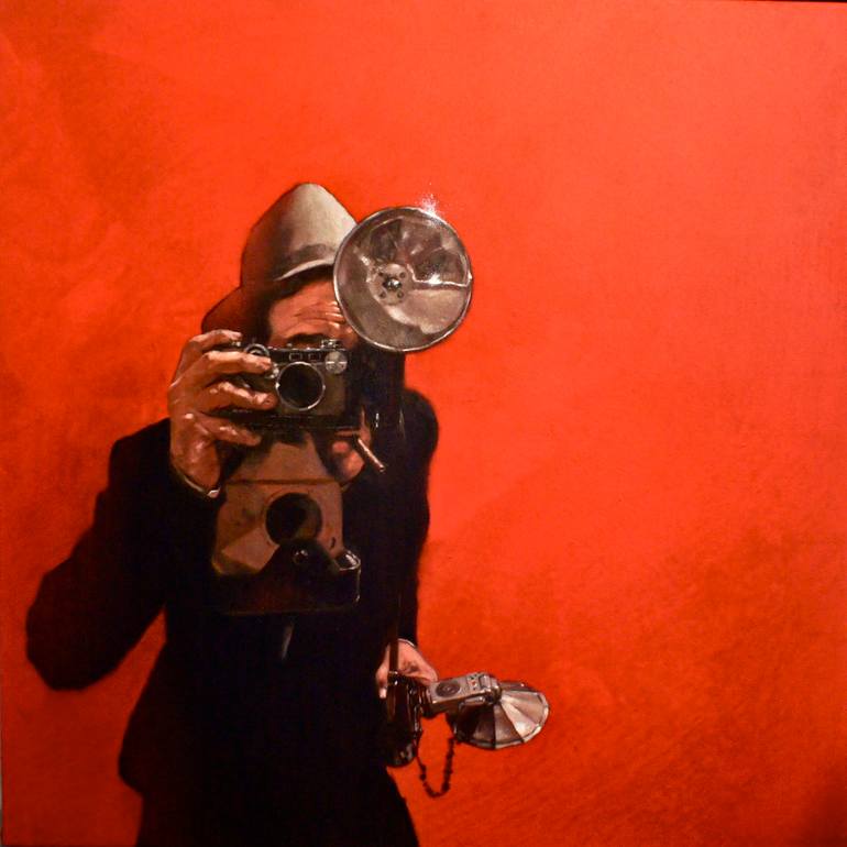 Will Rochfort: Photographer in Red Painting by Coastal Gallery ...