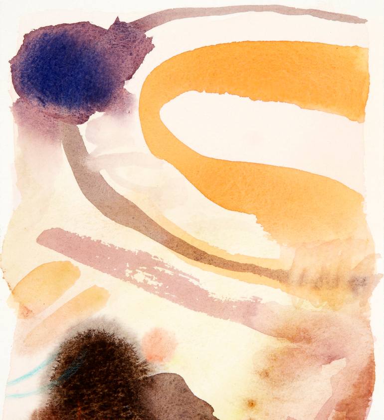 Abstract with Orange Curve Painting by David Lyon | Saatchi Art