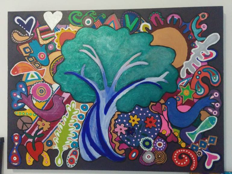 The Tree of Love Painting by Audrey Botbol | Saatchi Art
