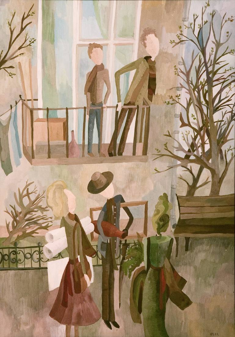 On the Balcony Painting by Maria Belousova | Saatchi Art