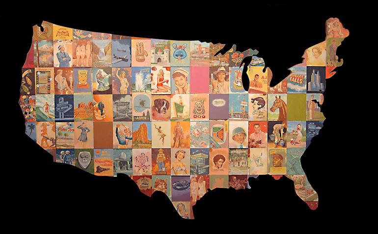Grid Map Painting by Peter Buchman | Saatchi Art