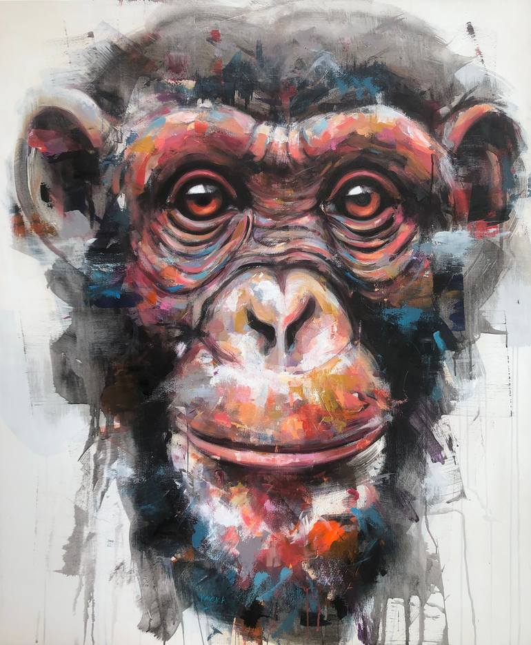 Monkey Painting by Dejan Bozinovski | Saatchi Art
