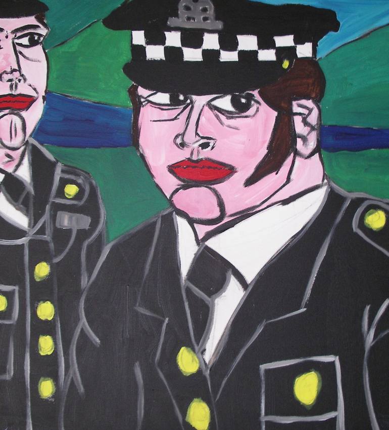 Police Officers Painting by Jonathan Hughes | Saatchi Art