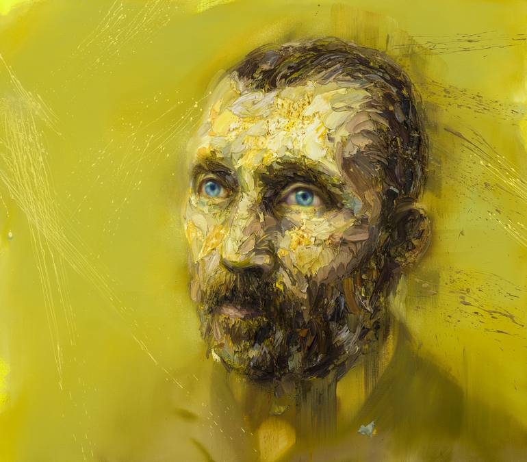 Vincent Van Gogh in Yellow Painting by Mathieu Laca | Saatchi Art