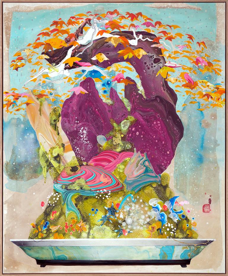 Bonsai Trident Maple Painting by Amanda Krantz | Saatchi Art