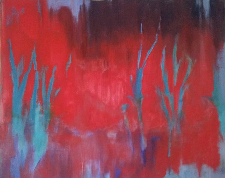 Iris in red Painting by Laura Beatrice Gerlini | Saatchi Art