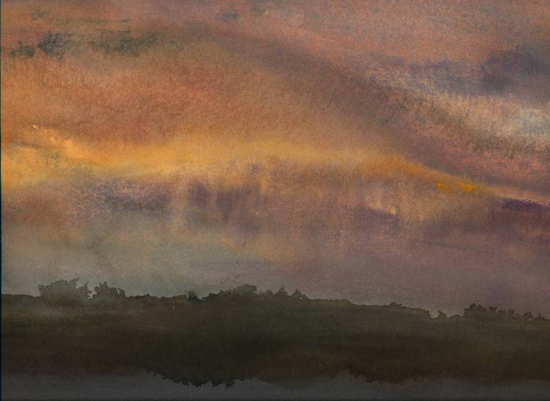 Red Sky At Night 3 Painting by Maurice Sapiro | Saatchi Art