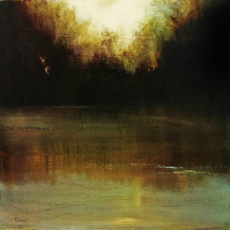 Lake Sunset Painting by Maurice Sapiro | Saatchi Art
