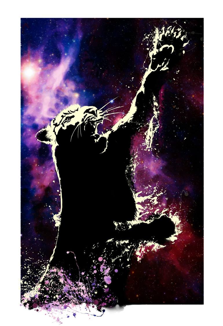 Galactic Tiger Drawing by Sassan Filsoof | Saatchi Art