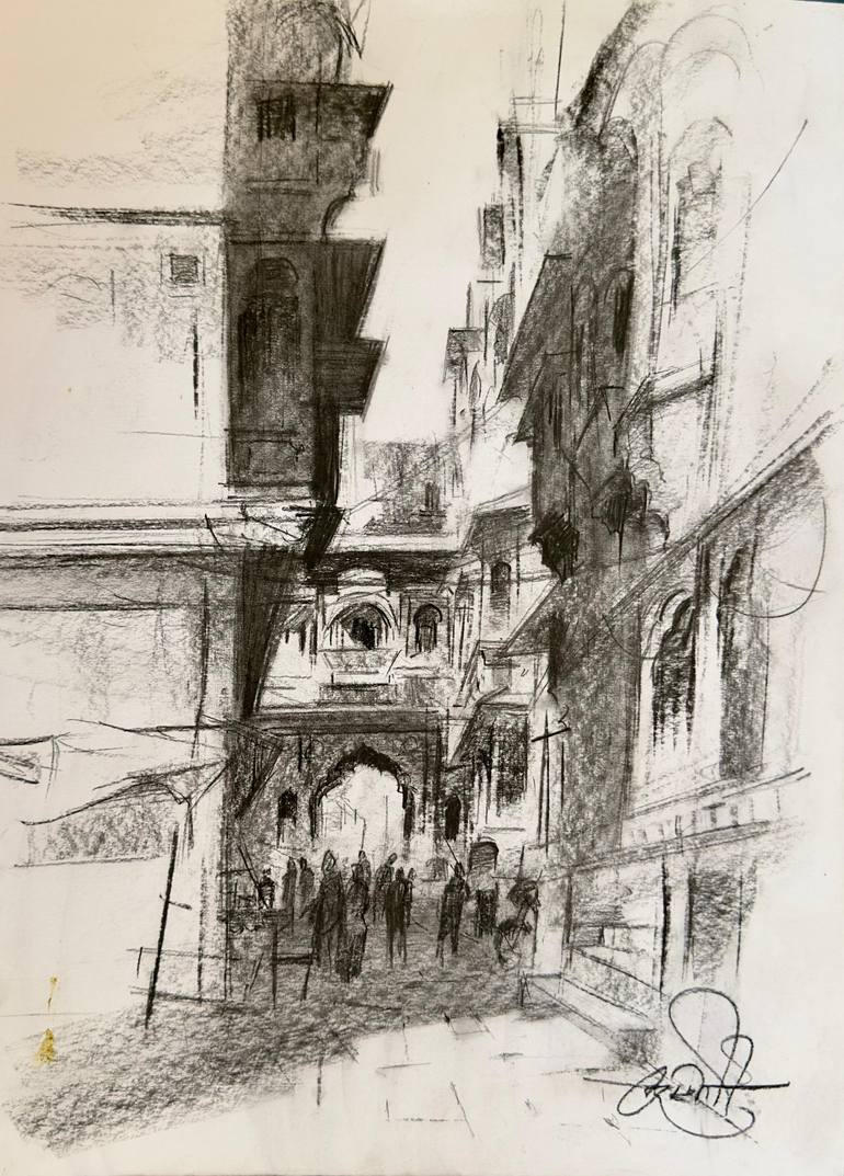 Patwa Haveli, Jaisalmer Painting by Vikrant Shitole | Saatchi Art