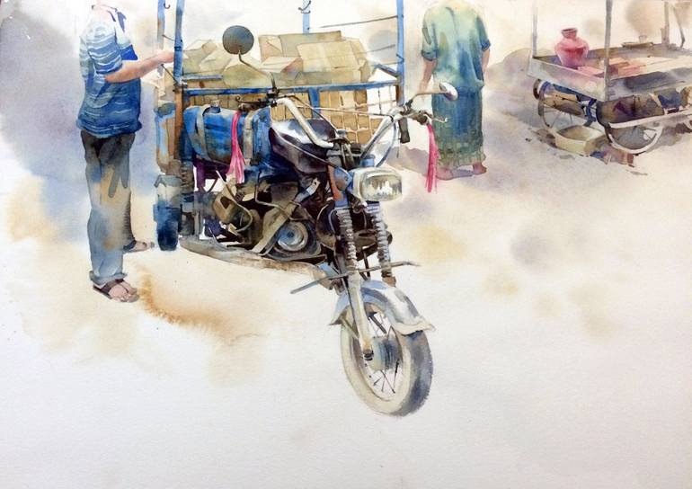 The first delivery Painting by Vikrant Shitole | Saatchi Art