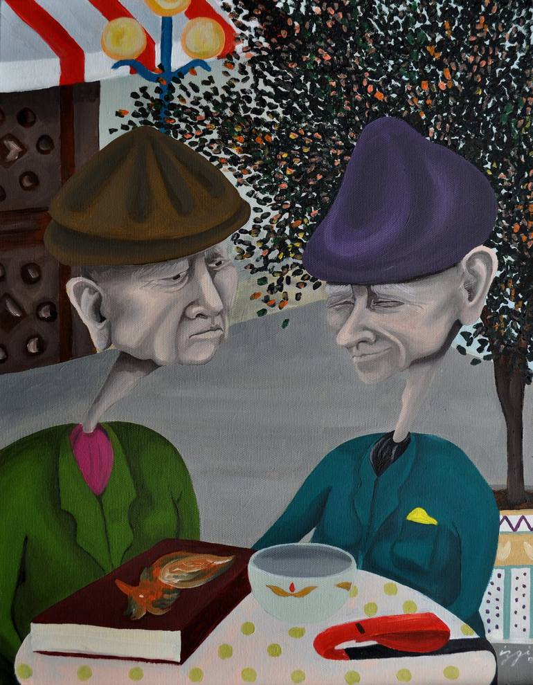 old friends Painting by izgi özant | Saatchi Art
