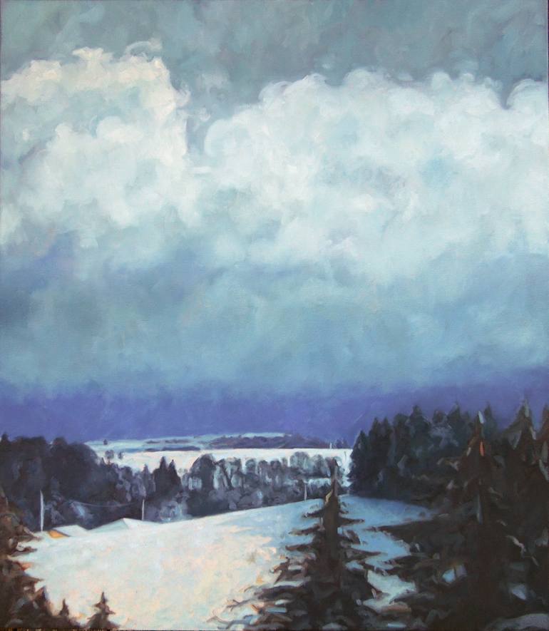 winter landscape Painting by Daniel Wimmer | Saatchi Art