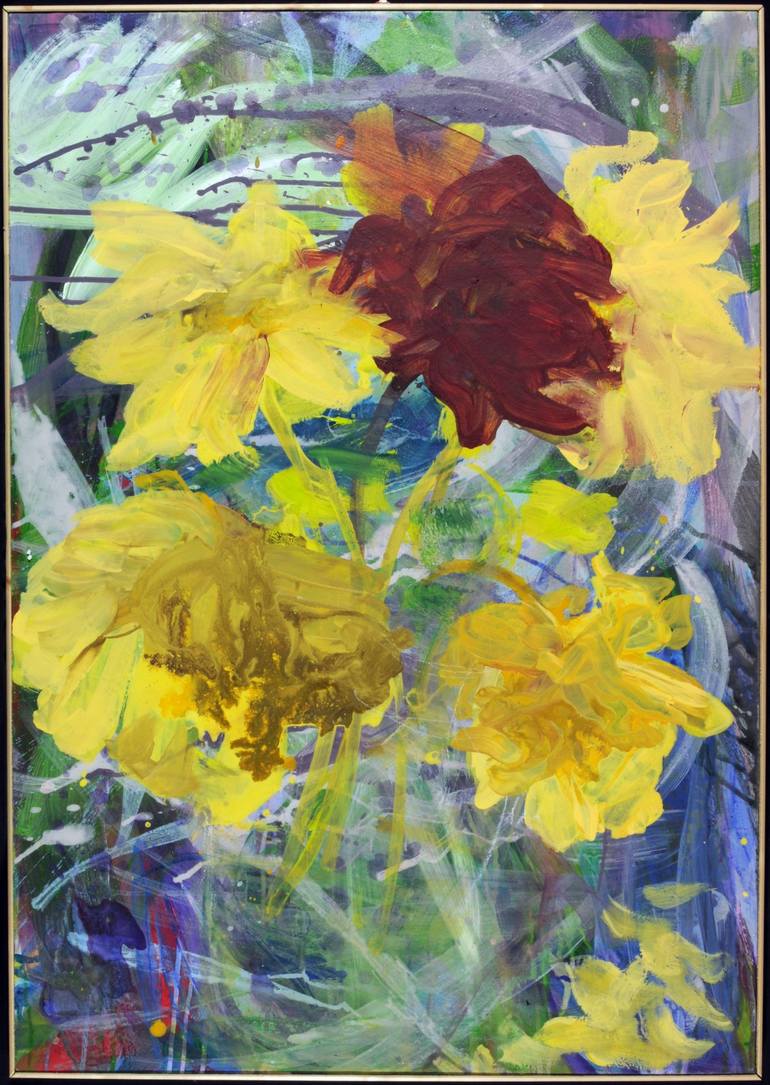 broken flowers Painting by Arusha Cecone | Saatchi Art