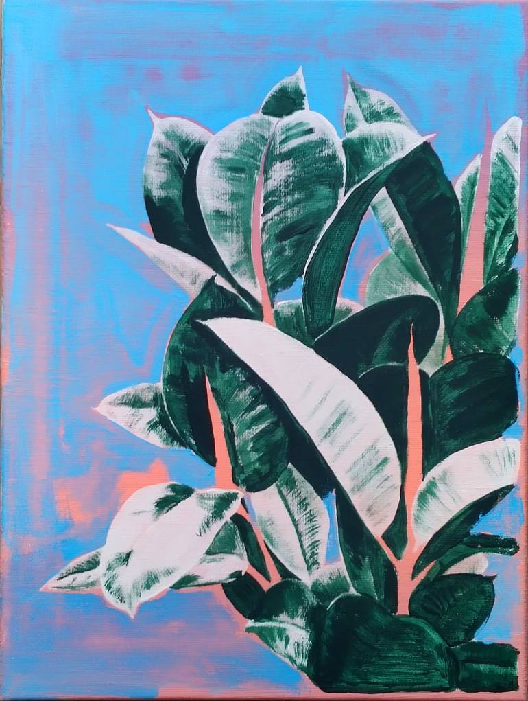Rubberplant - Urban Gardening Painting by Juan Carlos Rosa Casasola ...