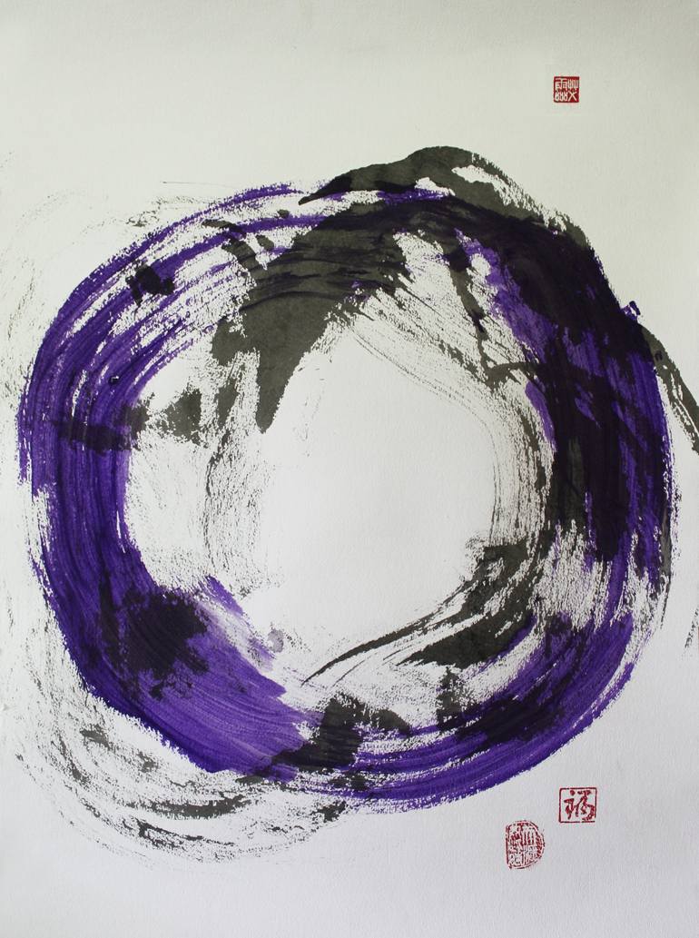 Purple Enso Painting by Helaine Rainier | Saatchi Art