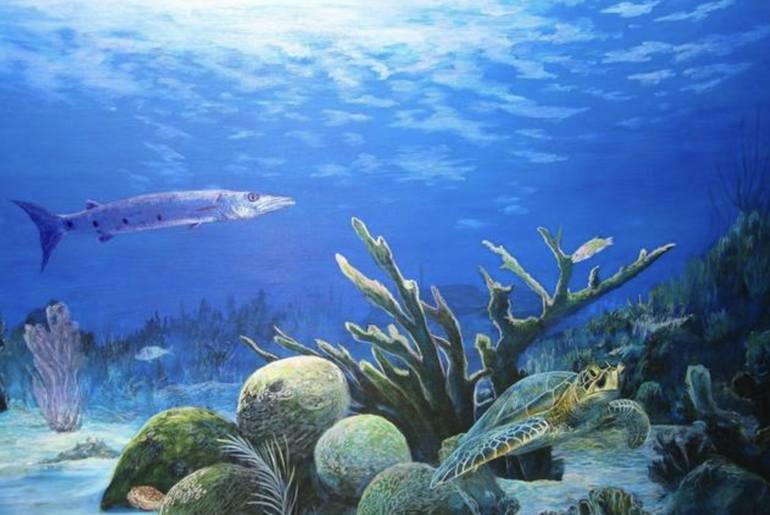 Turtle Talk Painting by Robert Post | Saatchi Art