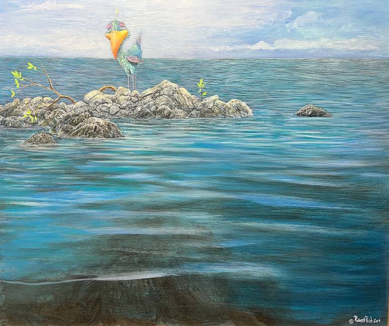 Reef Rooster Painting by Robert Post | Saatchi Art