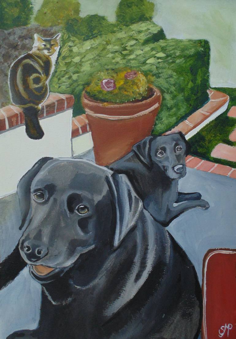 Toby, Murphy and Daisy Painting by Susannah Peel | Saatchi Art