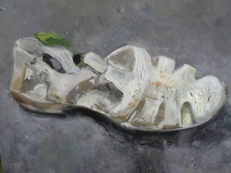 White sandal Painting by Gaetano Vella | Saatchi Art